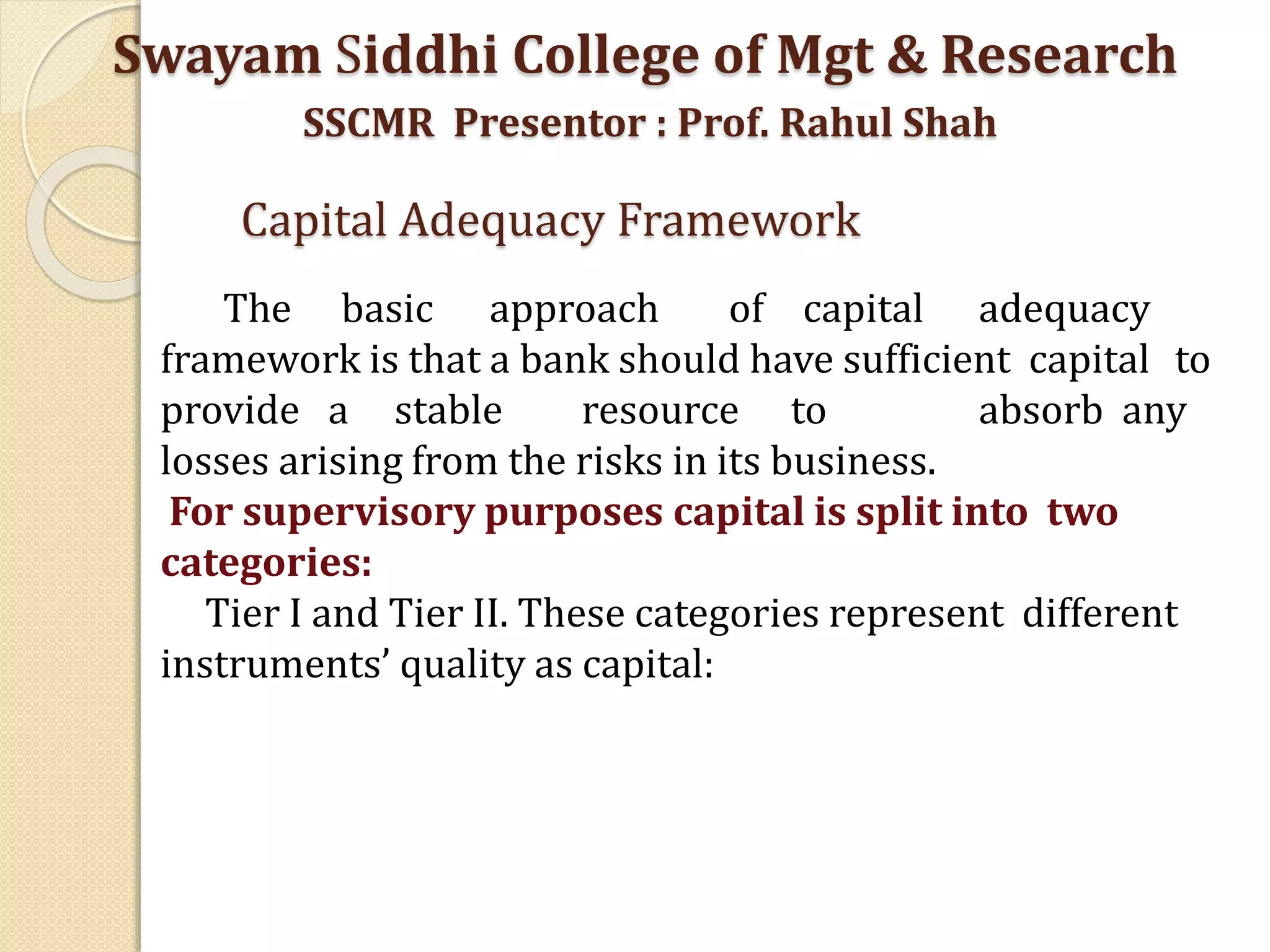 Capital adequacy norms | PPTX
