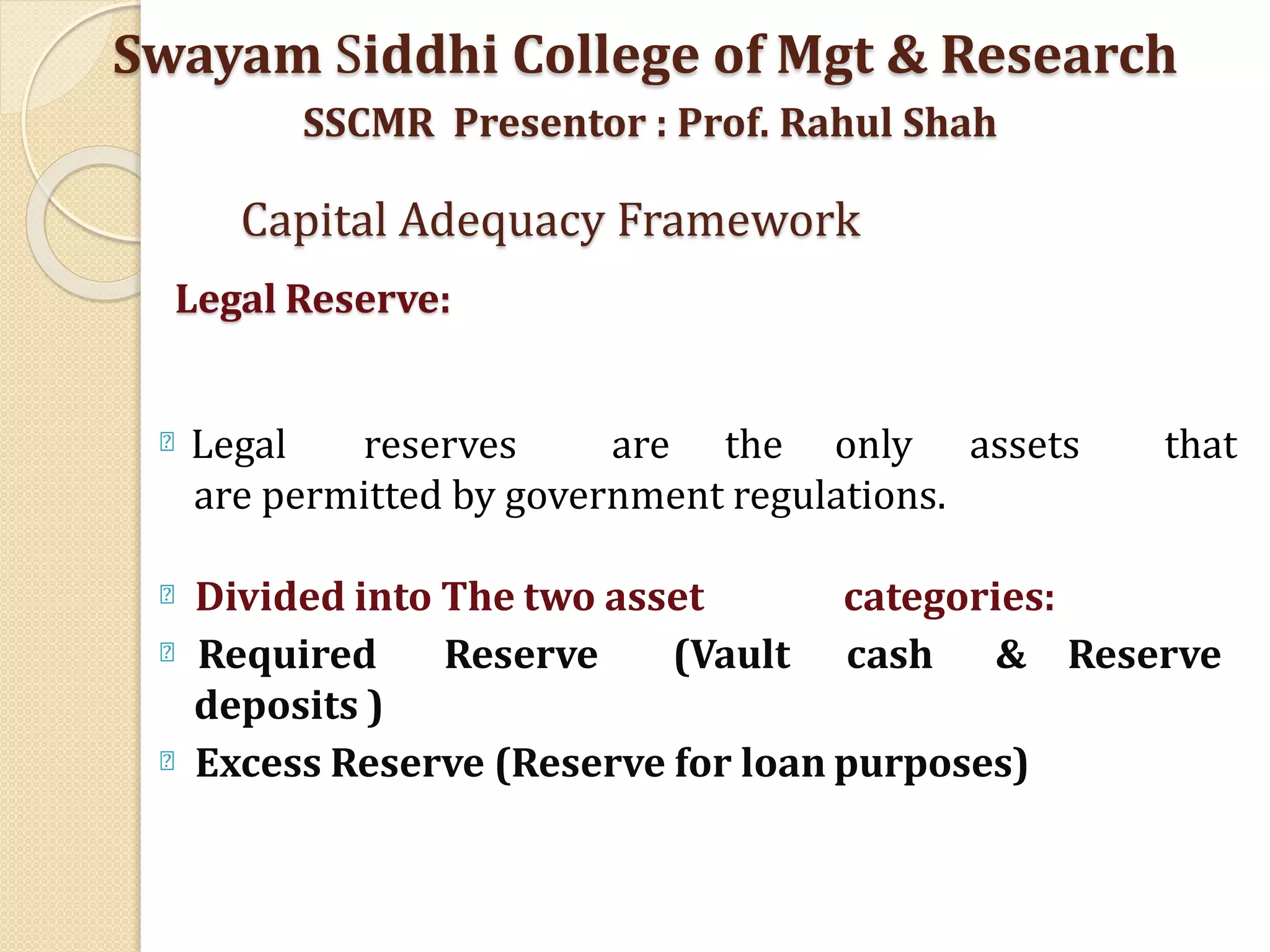 Capital adequacy norms | PPTX