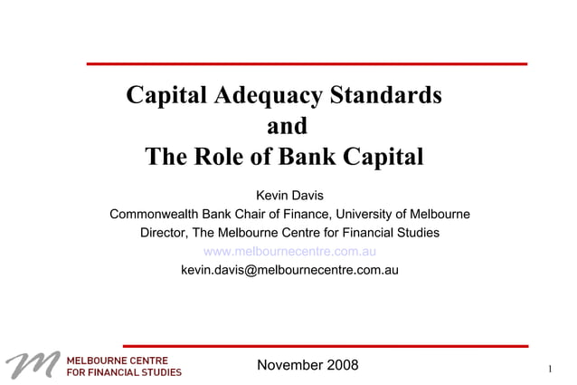Capital Adequacy Standards and Bank Capital | PPT
