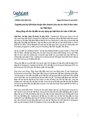 Capitaland 5th Projects In Vietnam Vie | PDF