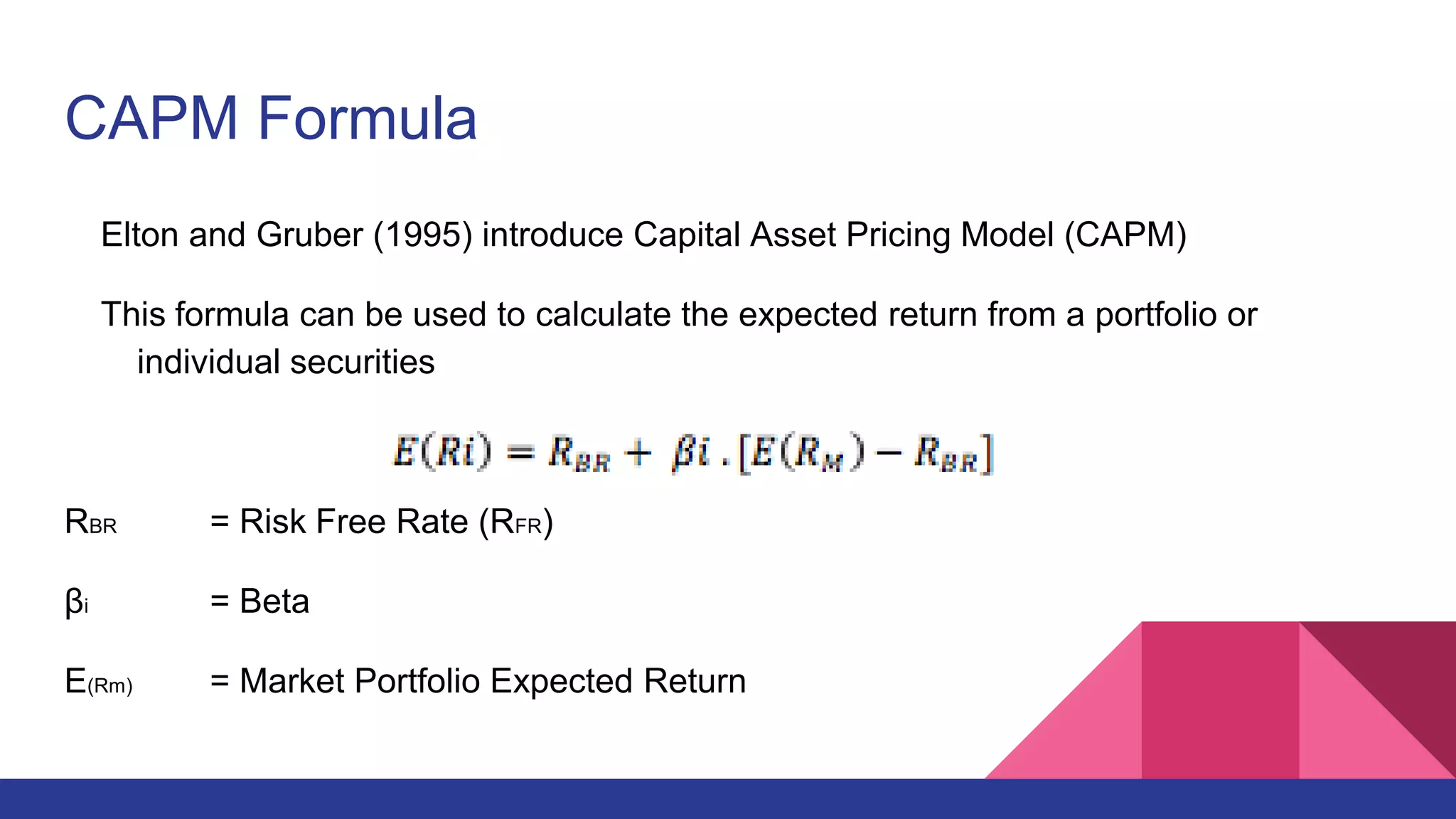 Capital Asset Pricing Model (CAPM) | PPTX