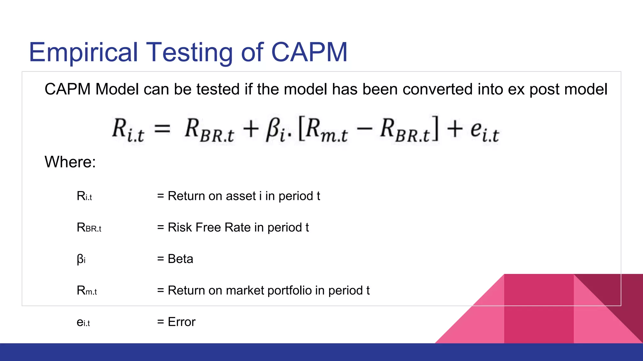 Capital Asset Pricing Model (CAPM) | PPTX