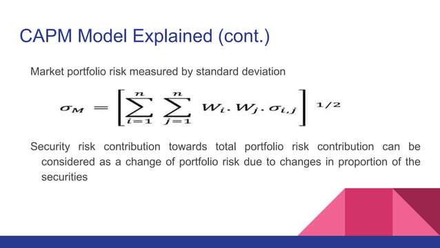 Capital Asset Pricing Model (CAPM) | PPTX | Stocks and Bonds | Personal ...