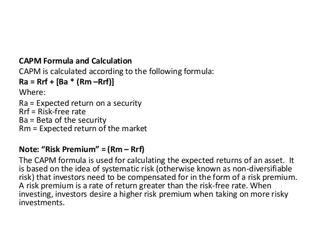 Capital Asset Pricing Model Formula | PPTX