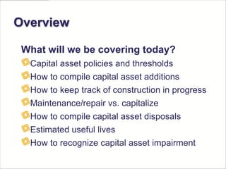 Capital Assets - Idenitification & Compilatio | PPTX