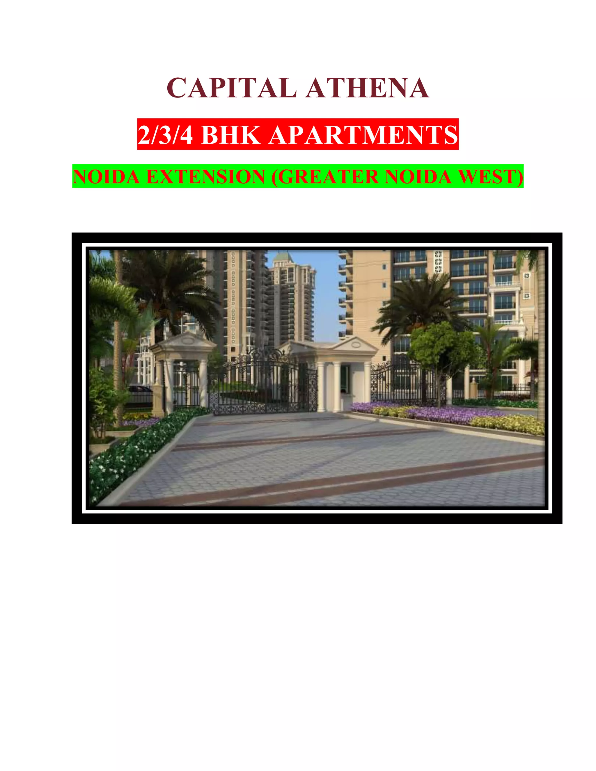 Capital Athena Noida Extension Greater Noida West | PDF