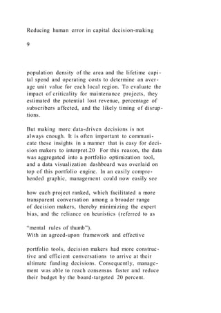 Capital bias reducing human error in capital decision making | DOCX ...