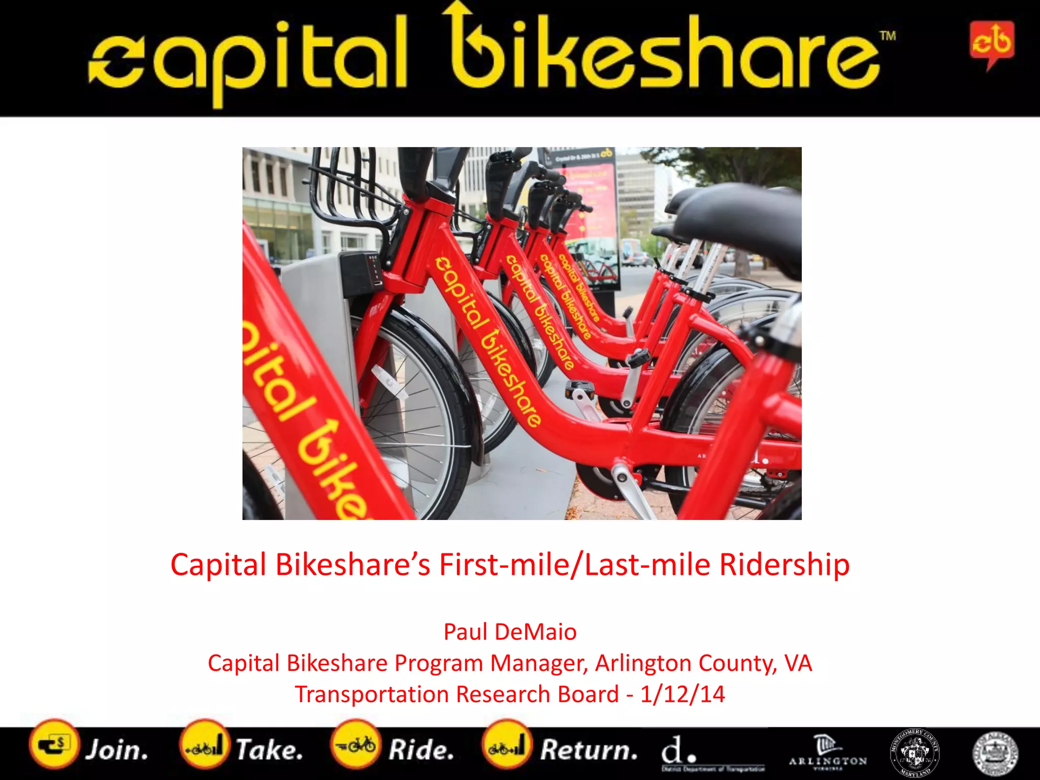 Capital Bikeshare’s First Mile:Last-Mile Ridership | PDF