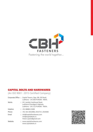 CBH Fasteners | Capital Bolts And Hardware's | PDF