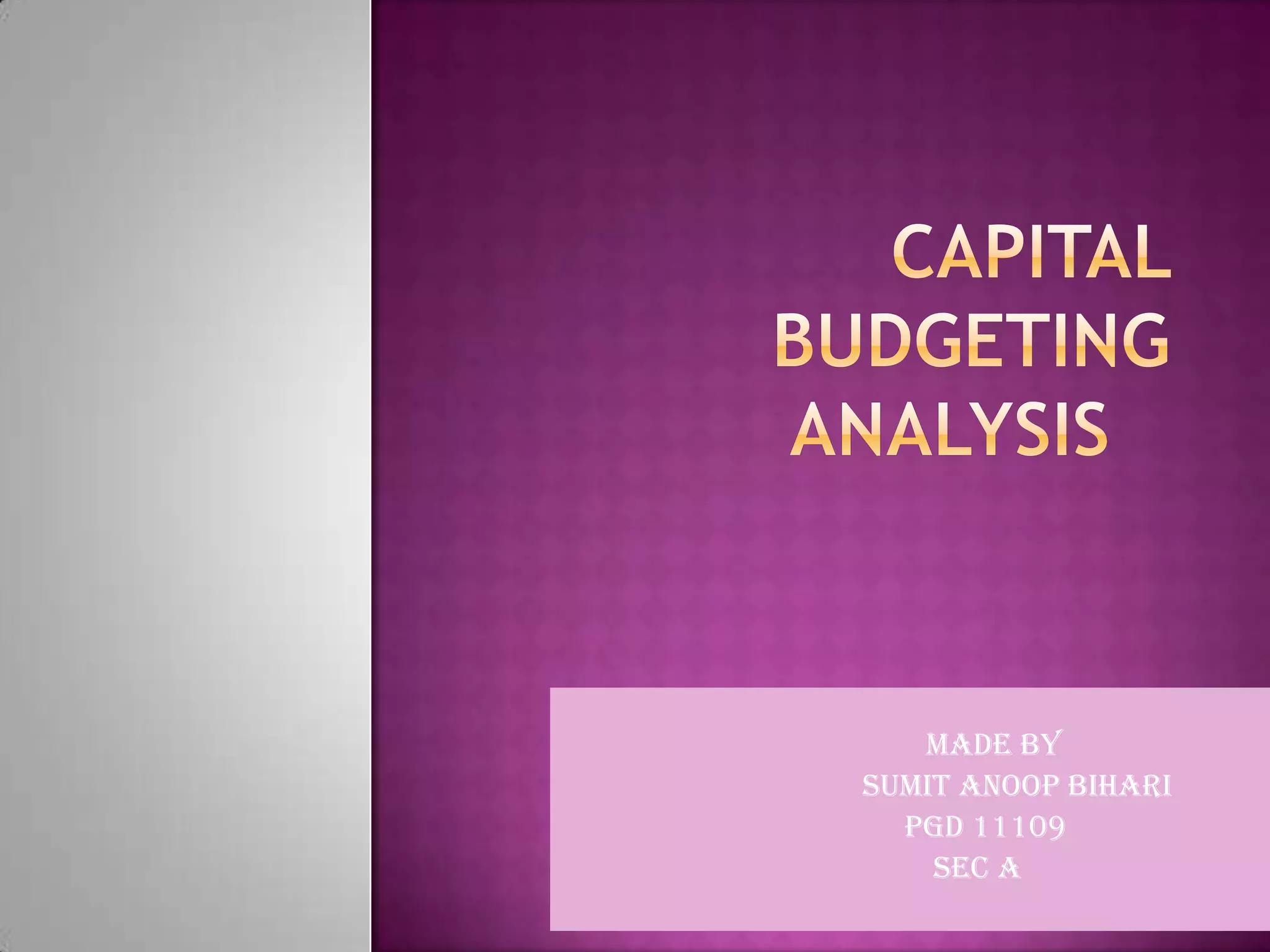 Capital budget | PPT