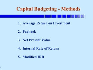 Capital budgeting | PPT | Business Accounting & Finance | Business