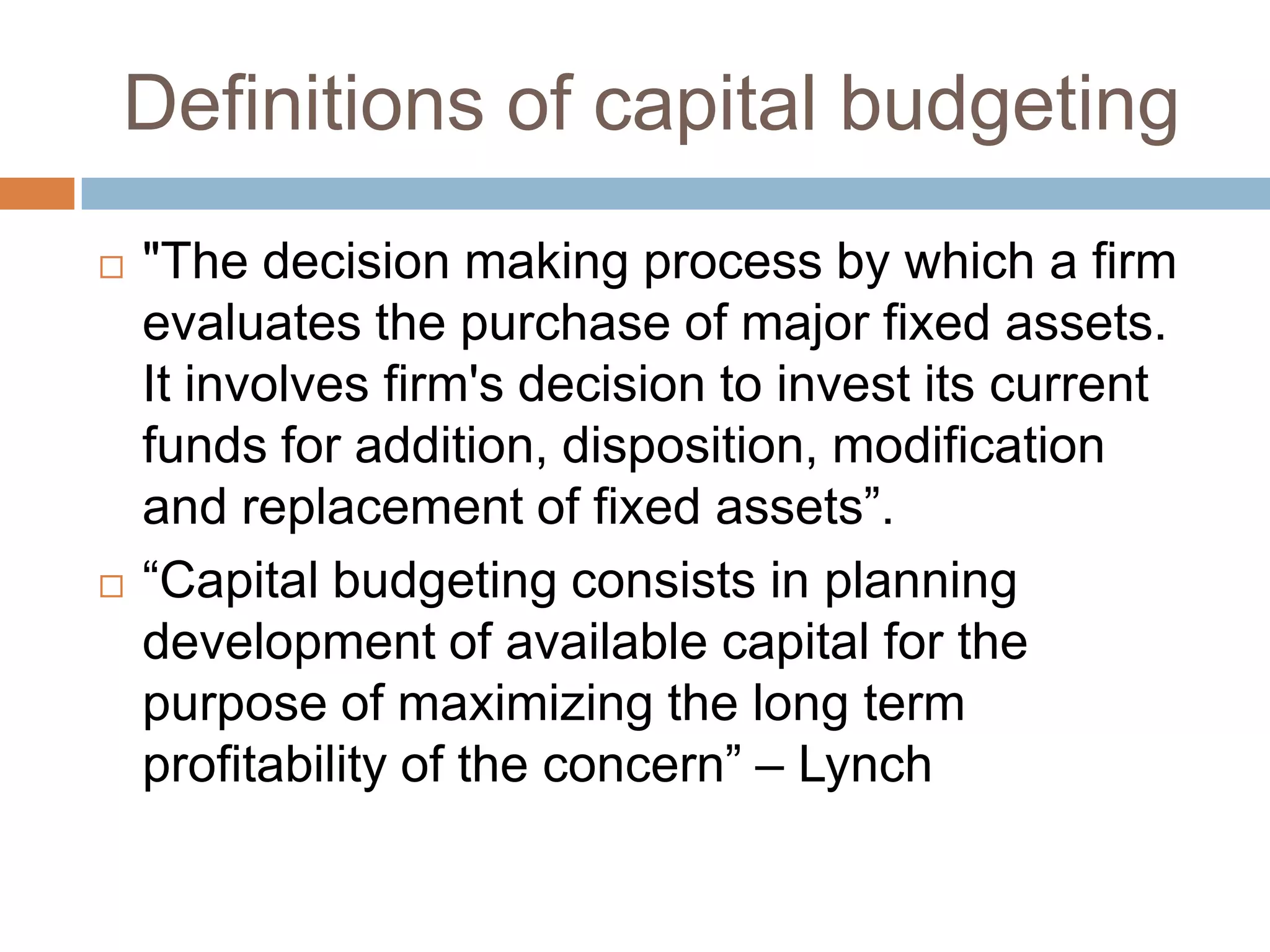 Capital budgeting | PPTX