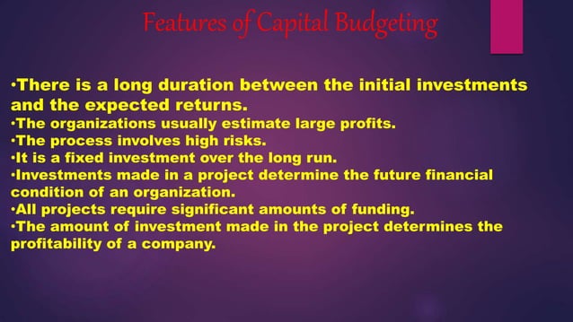 CAPITAL BUDGETING.pptx | Business Accounting & Finance | Business