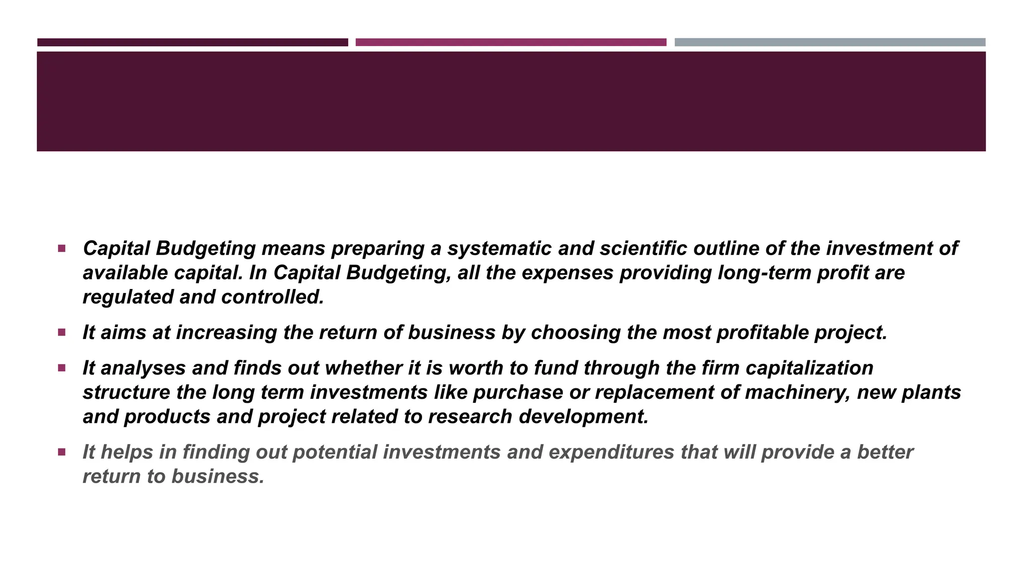 capital budgeting presentation mcom pptx | PPTX | Stocks and Bonds ...