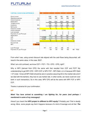 Discussion paper series npv project = npv equity | PDF