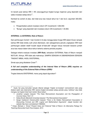 Internal rate of return perhitungannya sederhana namun tidak sederhana ...