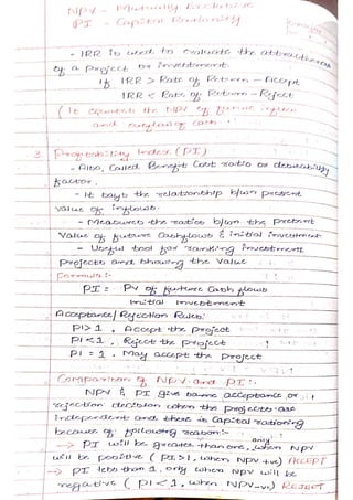 capital budgeting handwritten IN FINANCIAL MANAGEMENT | PDF