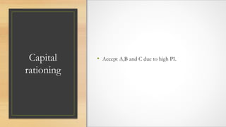 capital budgeting introduction,types of techniques and capital rationing | PPTX