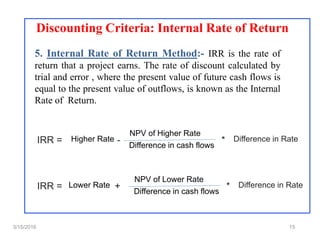 Capital budgeting ppt | PPSX