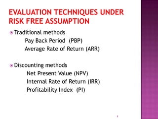 Capital budgeting (project appraisal) | PPTX
