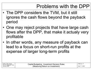 Capital Budgeting Rules 04 | PPT