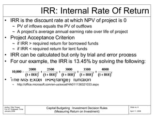 Capital Budgeting Rules 04 | PPT