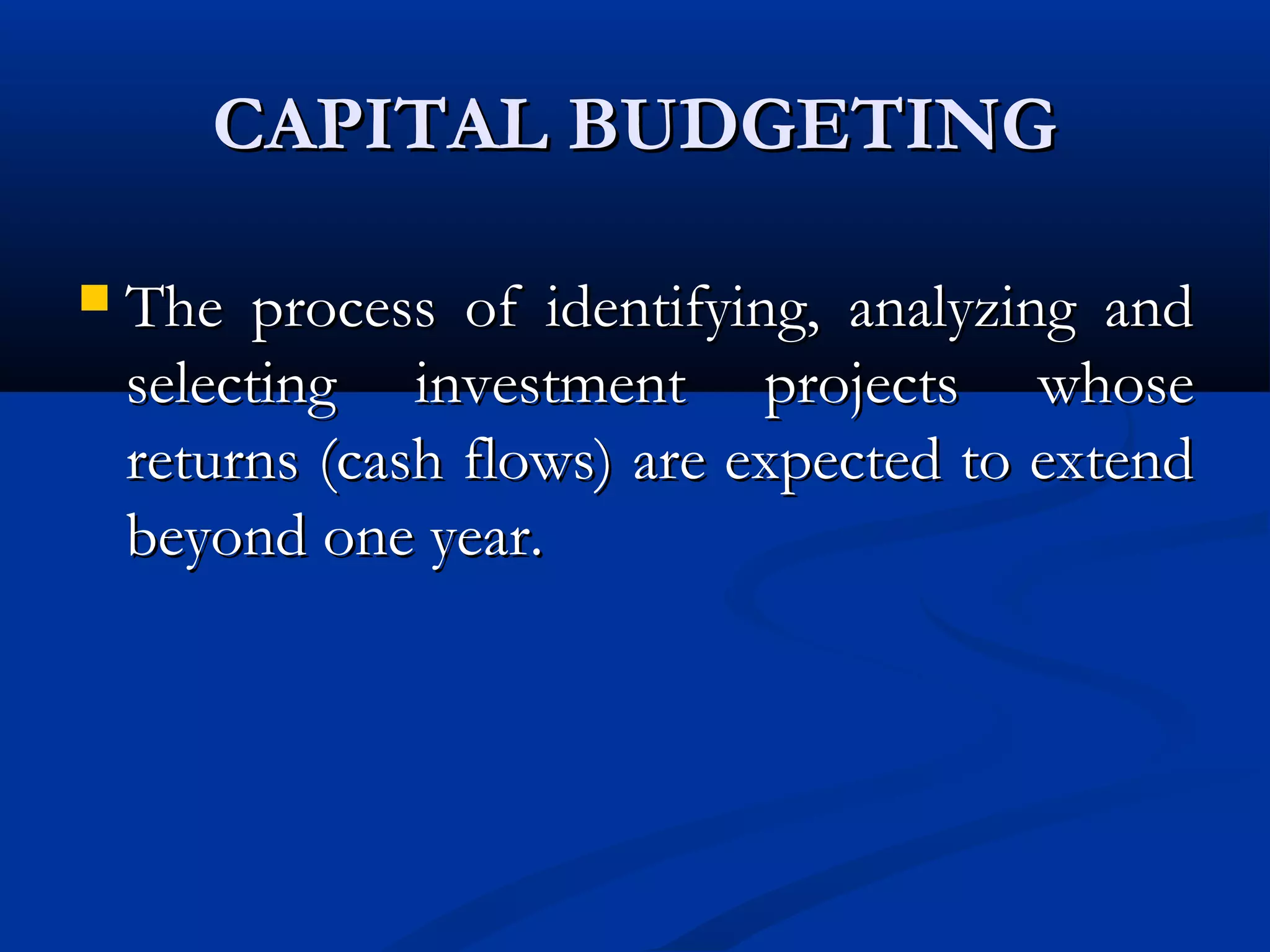Capital budgeting techniques | PPT