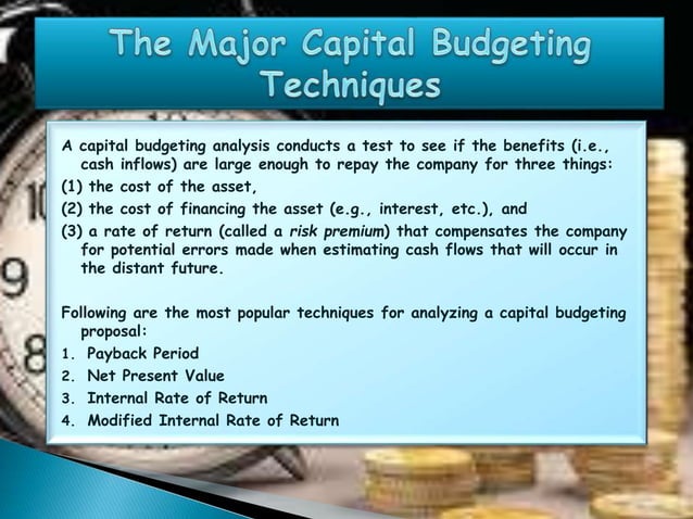 Capital Budgeting Techniques | PPTX | Stocks and Bonds | Personal Investing