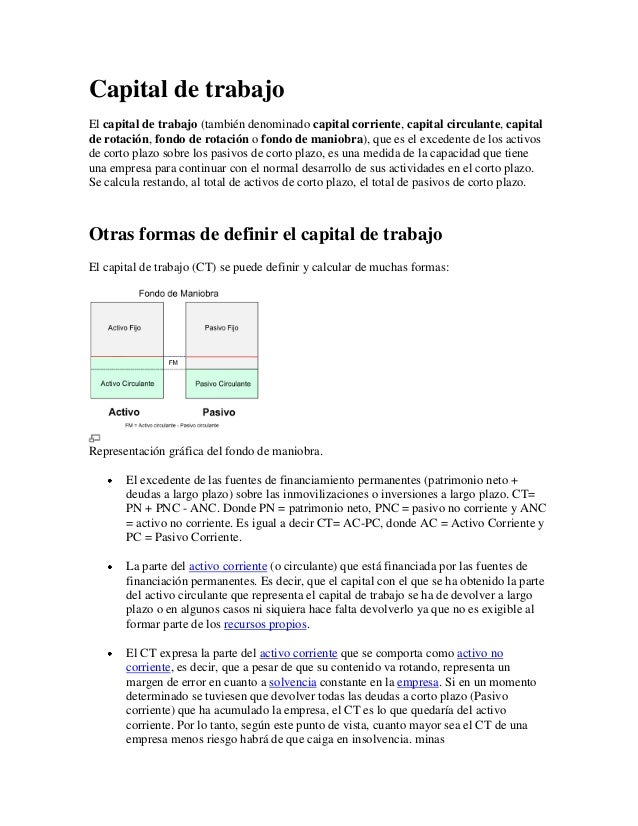 Que Es El Capital De Trabajo - creditounnlin