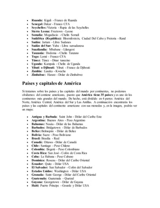 Capitales del mundo | DOCX