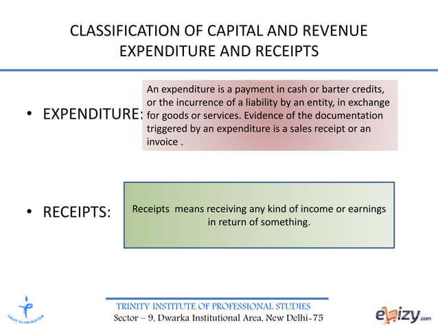 Financial Statement- CLASSIFICATION OF CAPITAL AND REVENUE EXPENDITURE ...