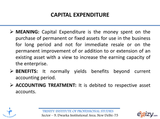 Financial Statement- CLASSIFICATION OF CAPITAL AND REVENUE EXPENDITURE ...