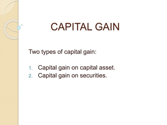Capital gain | PPT