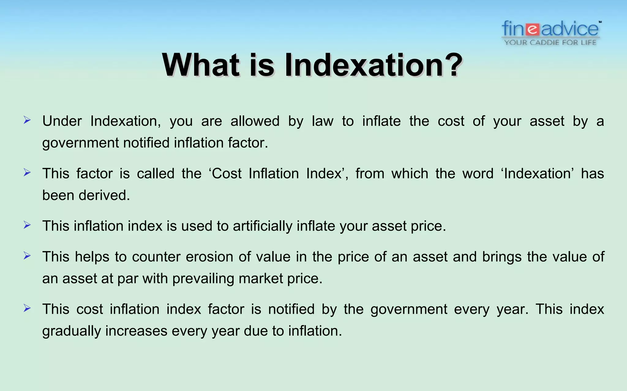 Capital Gains and Indexation | PPT