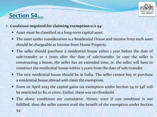 Capital gains section 54.pptx1111111111111111111111111111 | PPT