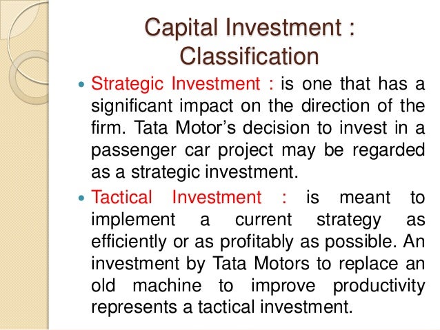 Capital Investment And Budgeting