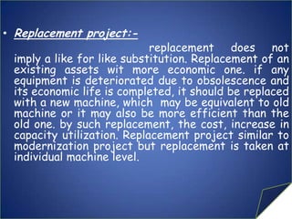 Capital investment process and kinds and classification of the project ...