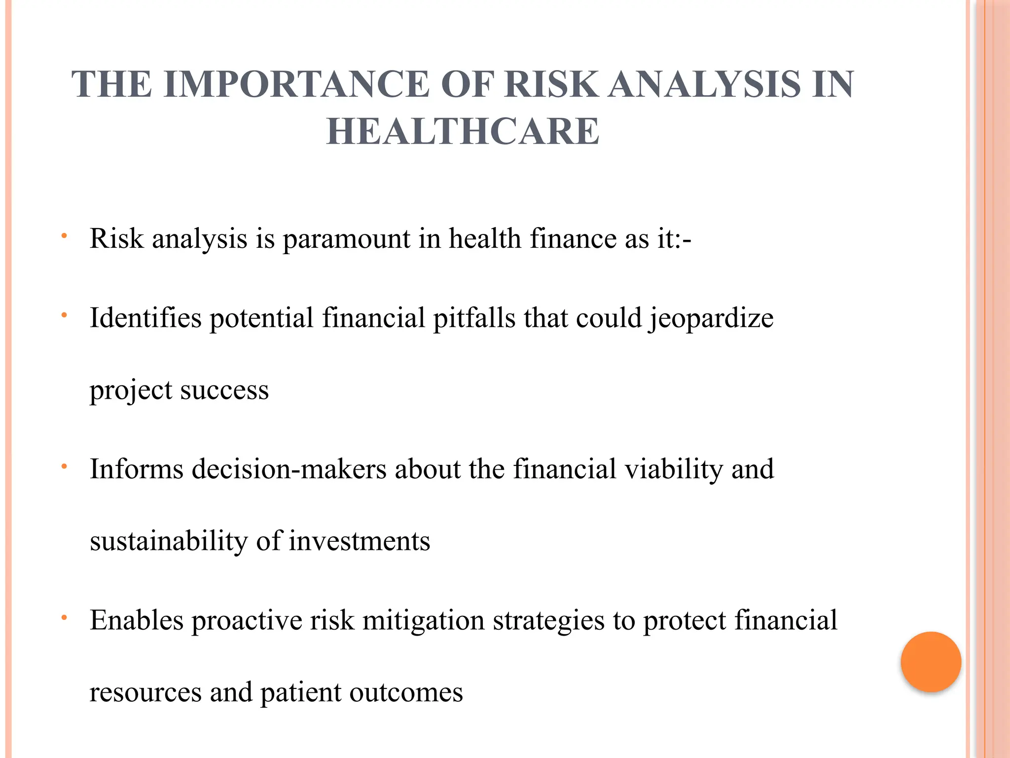 Capital investment & risk analysis in health finance.pptx