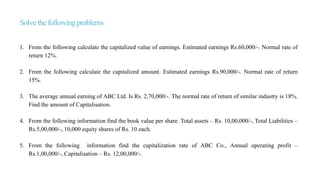 Financial Management - Capitalisation Problems | PPTX