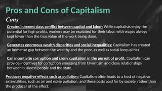History of Capitalism characteristics pros and cons | PPTX