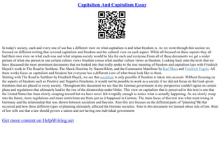 Capitalism And Capitalism | PDF