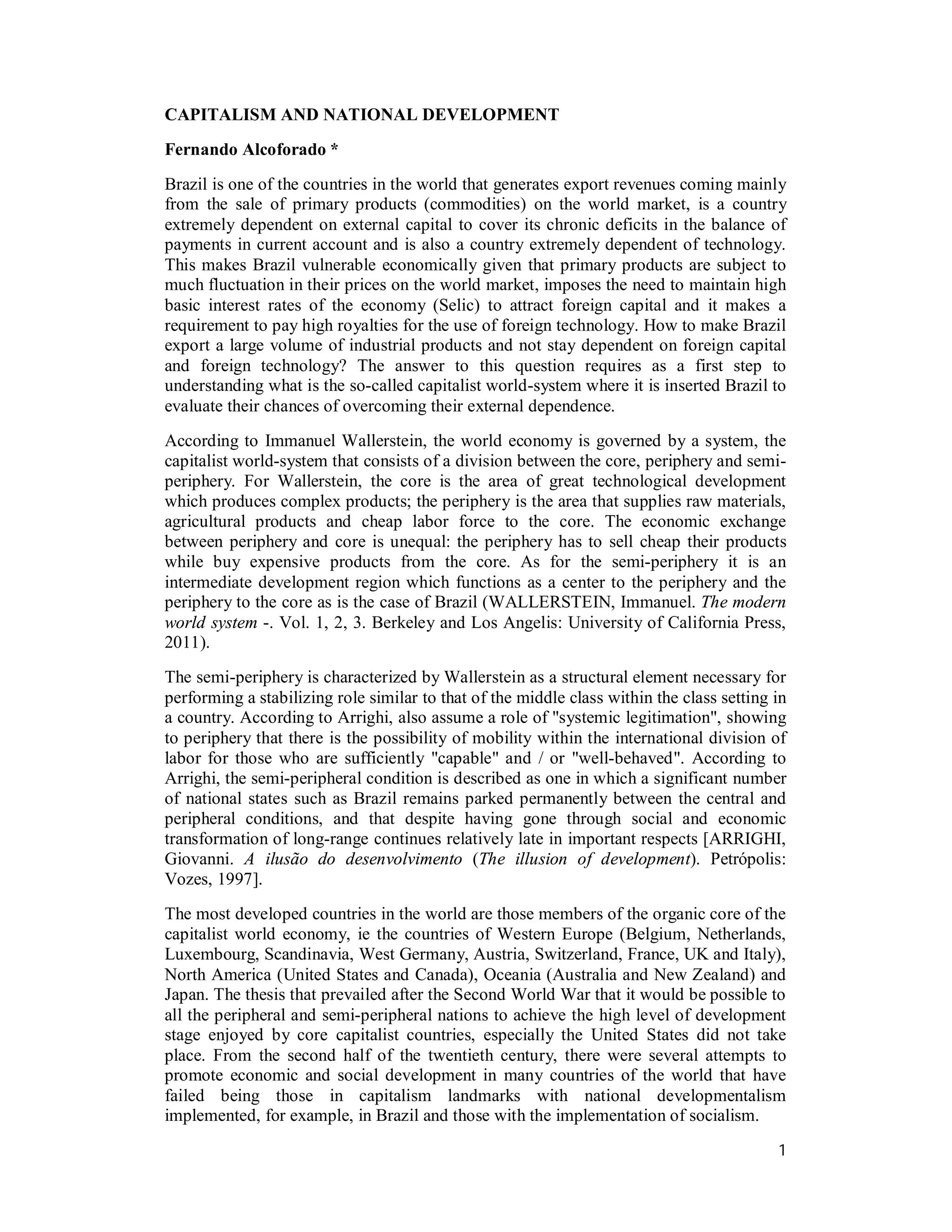 Capitalism and national development | PDF