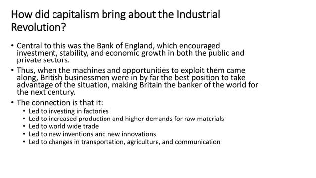 Capitalism in industrial revolution | PPT