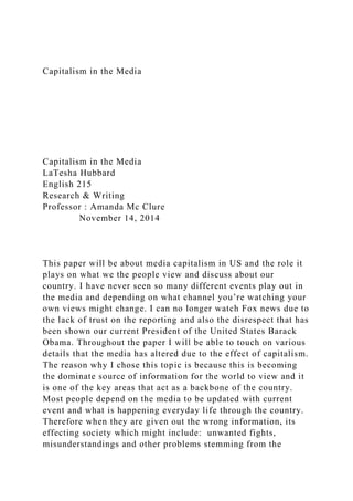 Capitalism in the Media Capitalism in the MediaL.docx