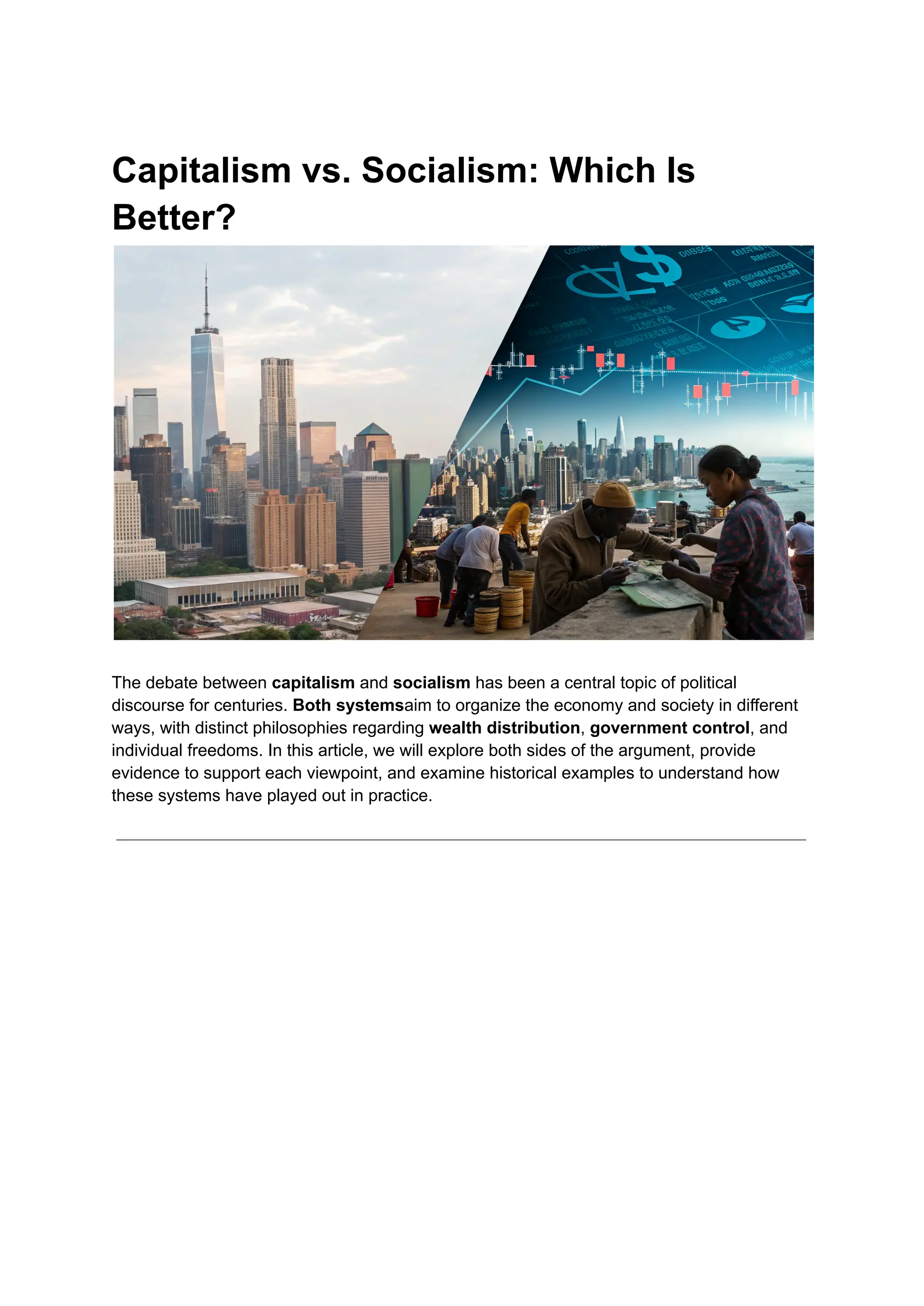 Capitalism vs socialism: which is better | PDF