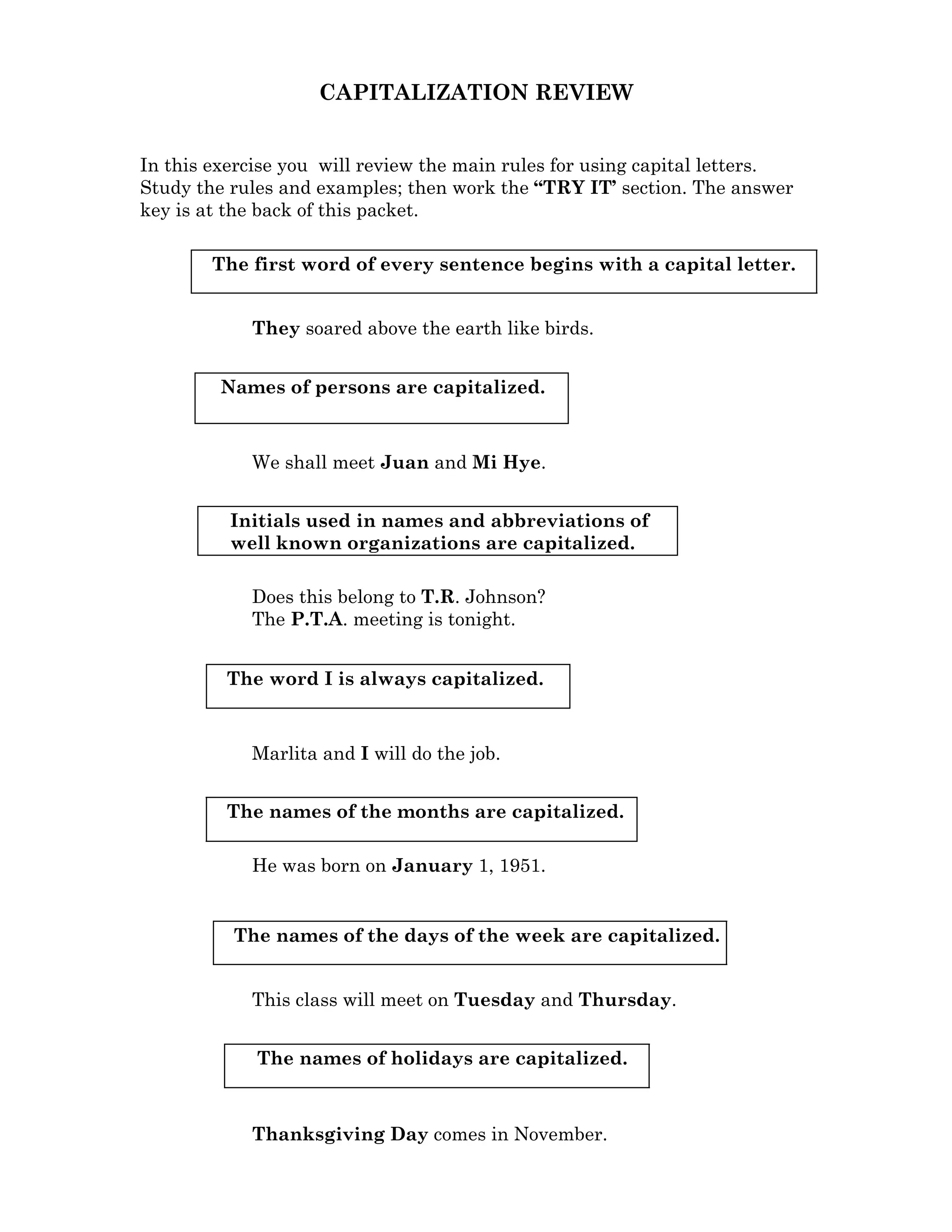 Capitalization | PDF