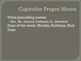 Capitalization | PPT | Free Download