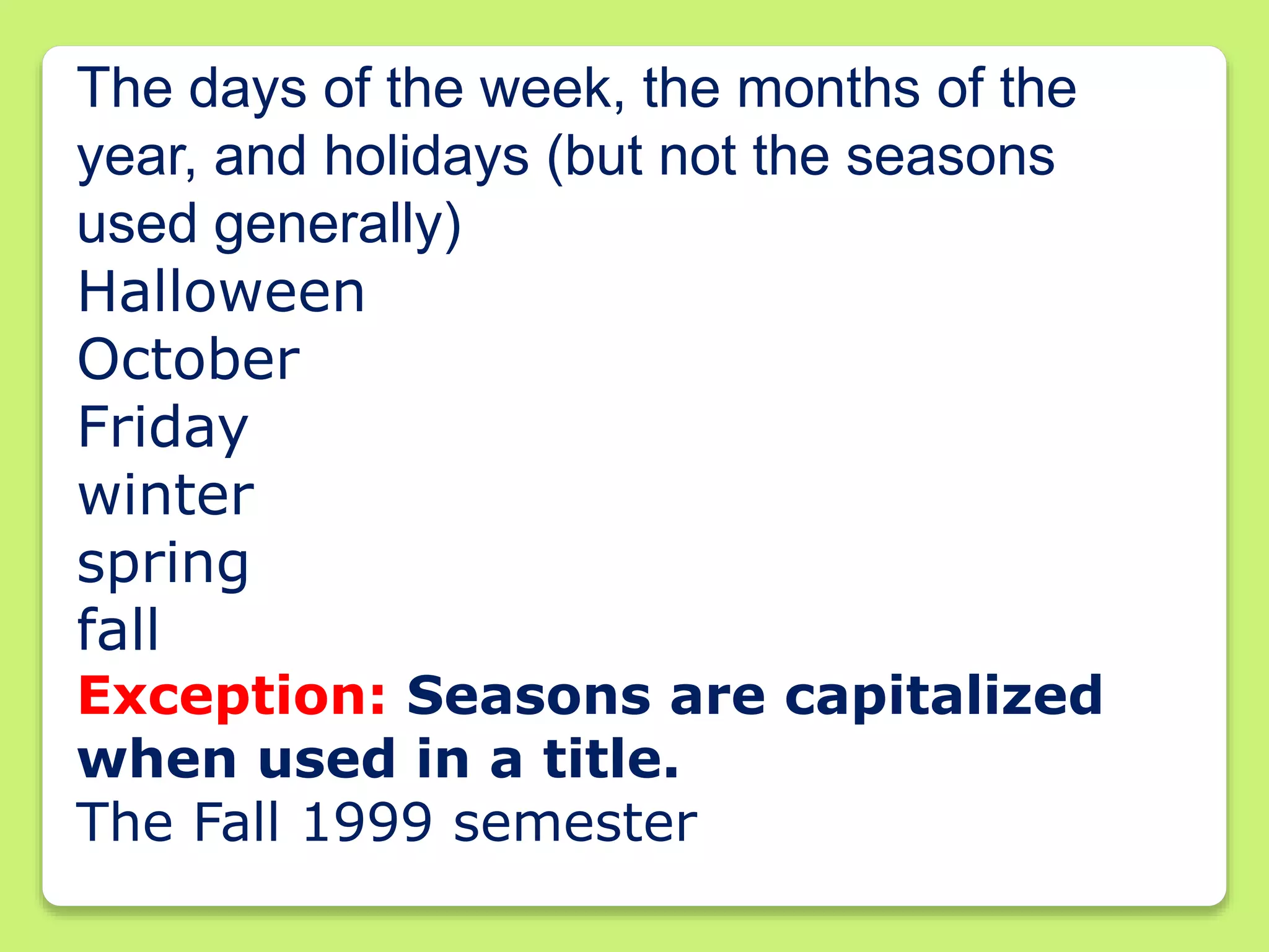 Rules in Capitalization | PPTX