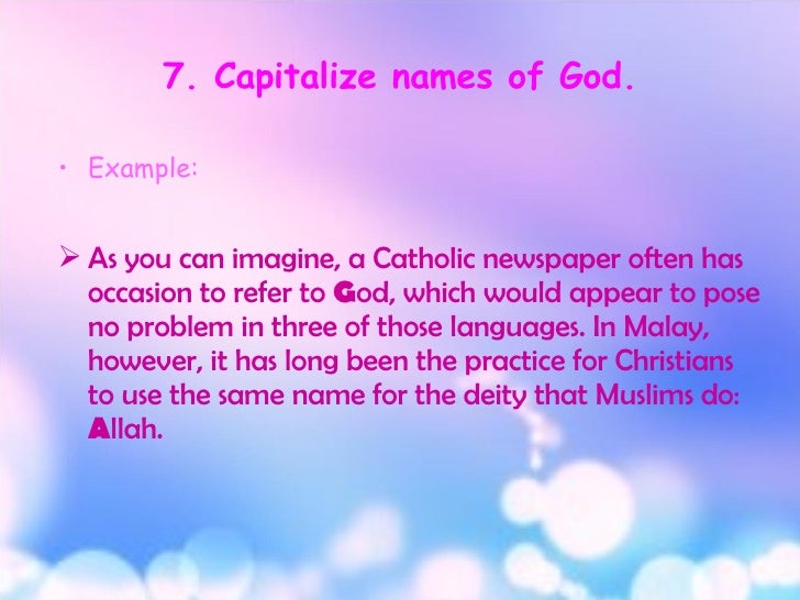 Capitalization Rules