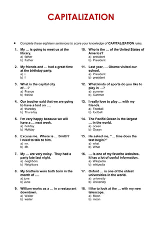 Capitalization todo | PDF | South America Travel | Travel Locations